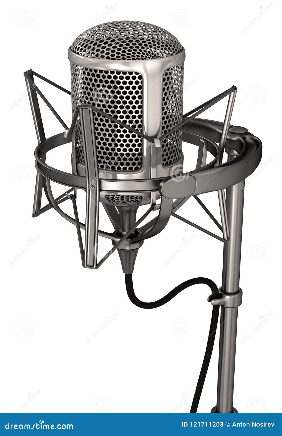 Studio Microphone on the Rack Stock Illustration - Illustration of ...