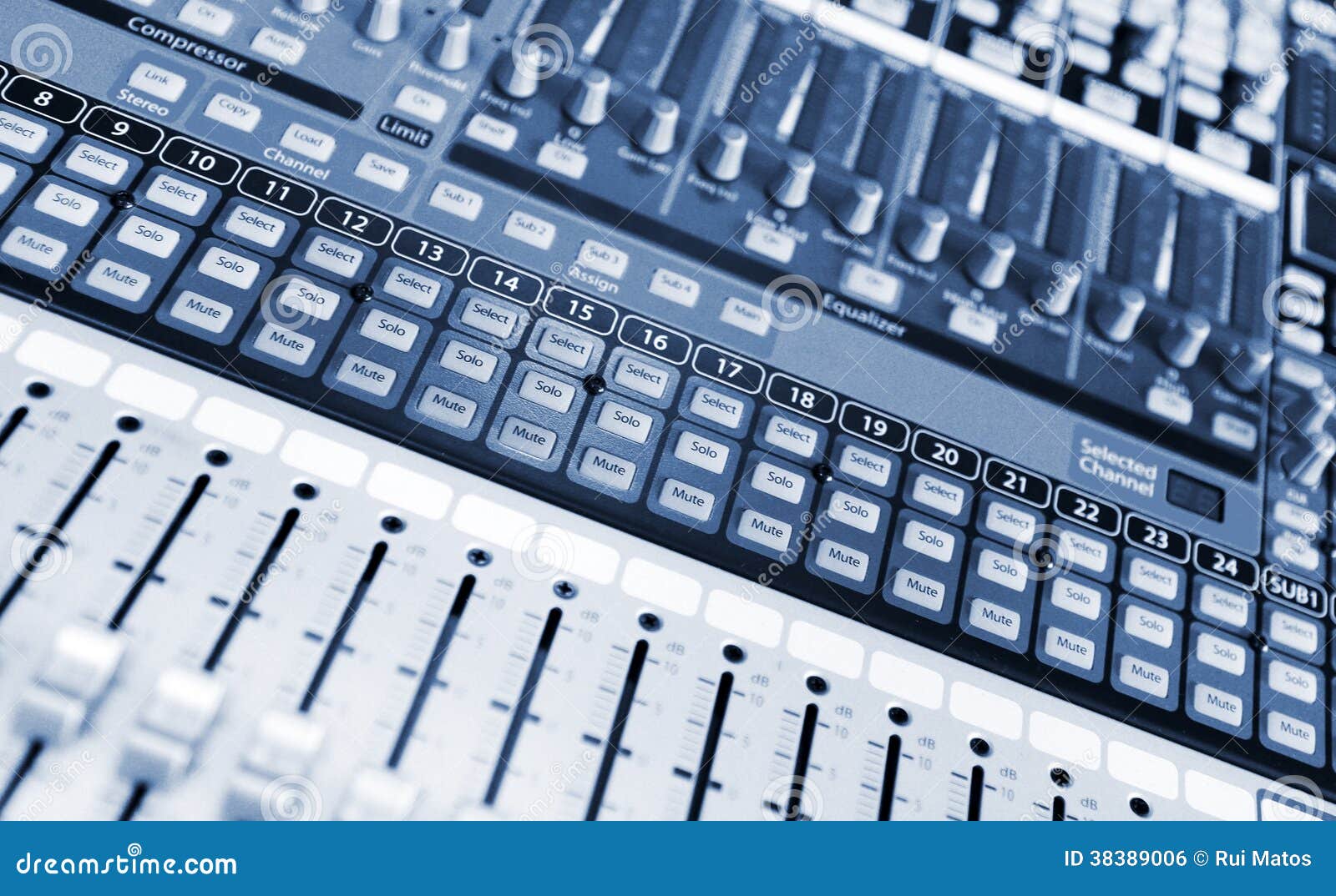 Studio mixer stock photo. Image of controls, desktop - 38389006