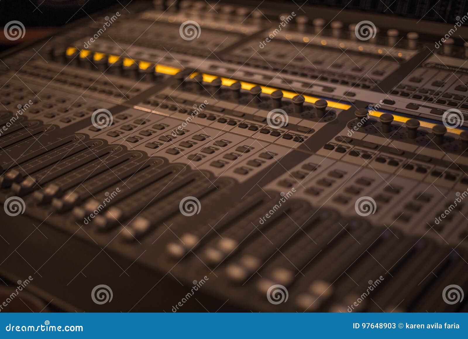 Studio Mixer stock image. Image of console, vocals, sound - 97648903