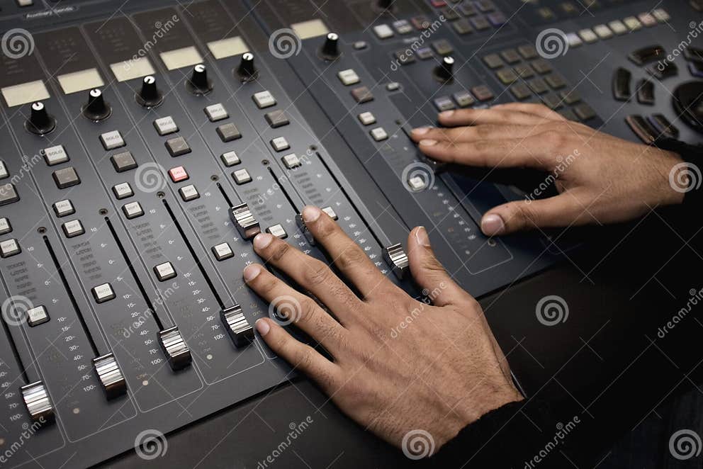Studio mixing desk stock image. Image of recording, male - 4489939