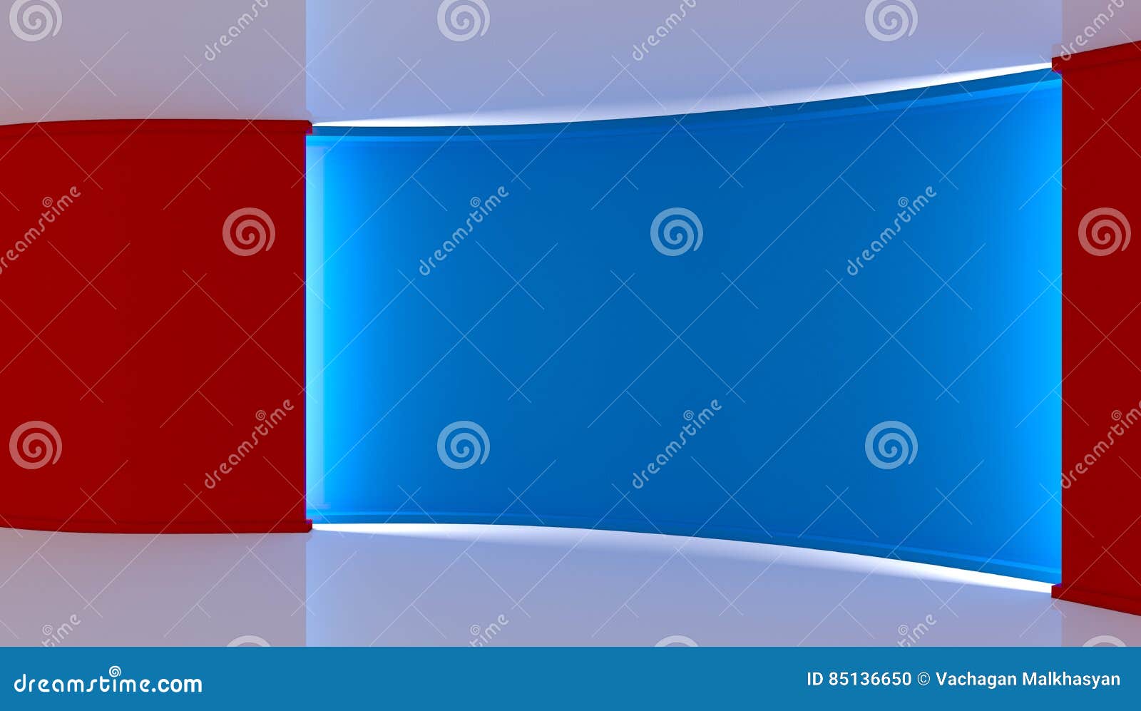 Studio. Perfect Backdrop for Any Green Screen Chromakey Production. Red ...