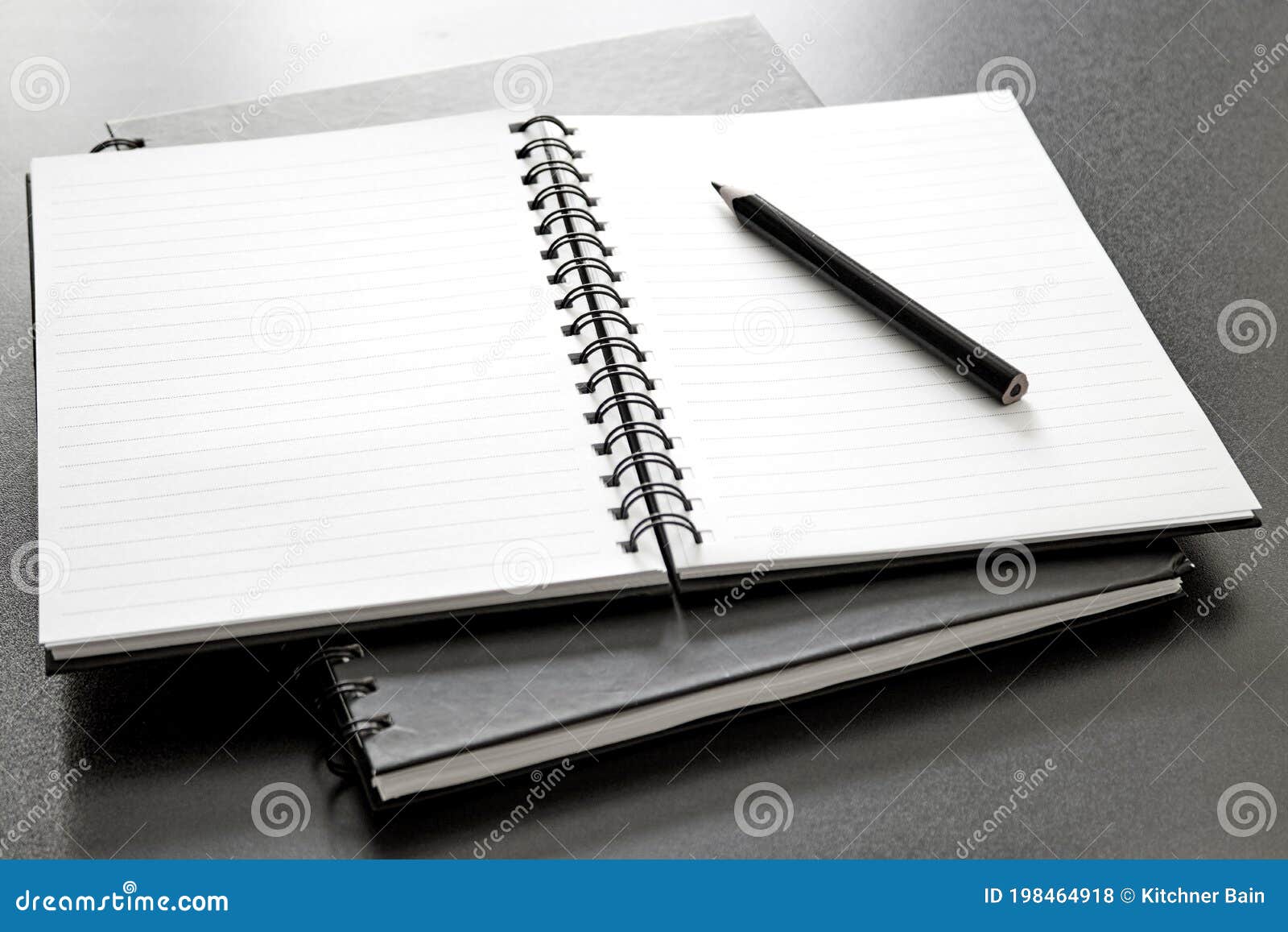 Black Note Book stock photo. Image of copy, clean, sample - 198464918