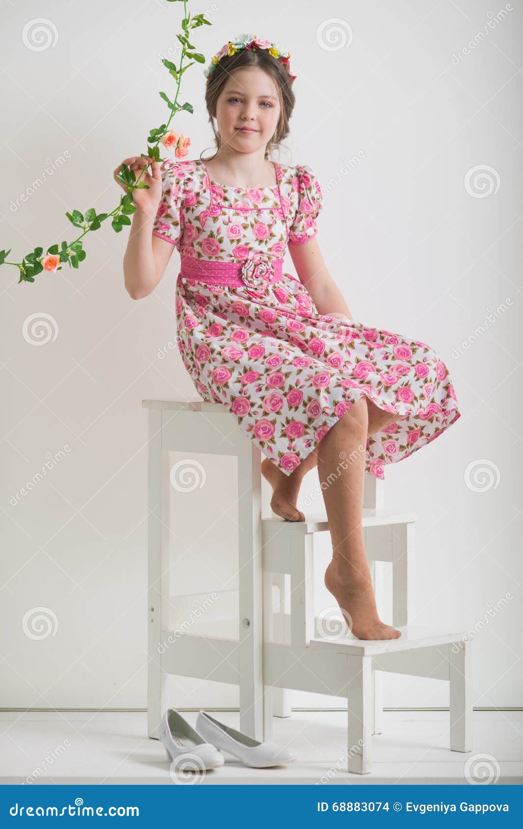 Studio Photo Of A Girl On A Light Background Stock Photo - Image of ...