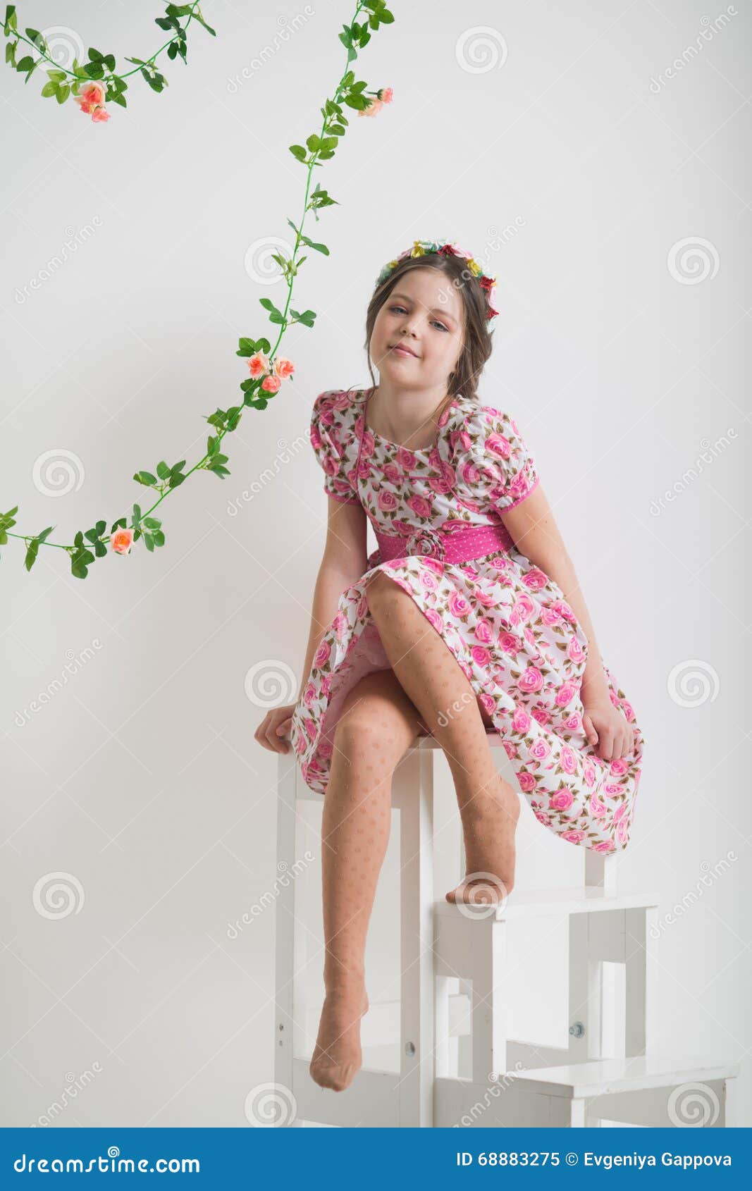 Studio Photo Of A Girl On A Light Background Stock Image - Image of ...