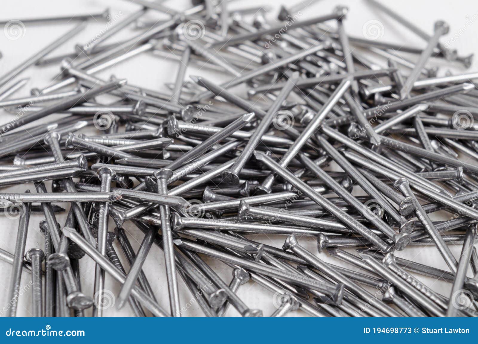 Close-up Photograph of Panel Pin Nails Stock Image - Image of metallic ...
