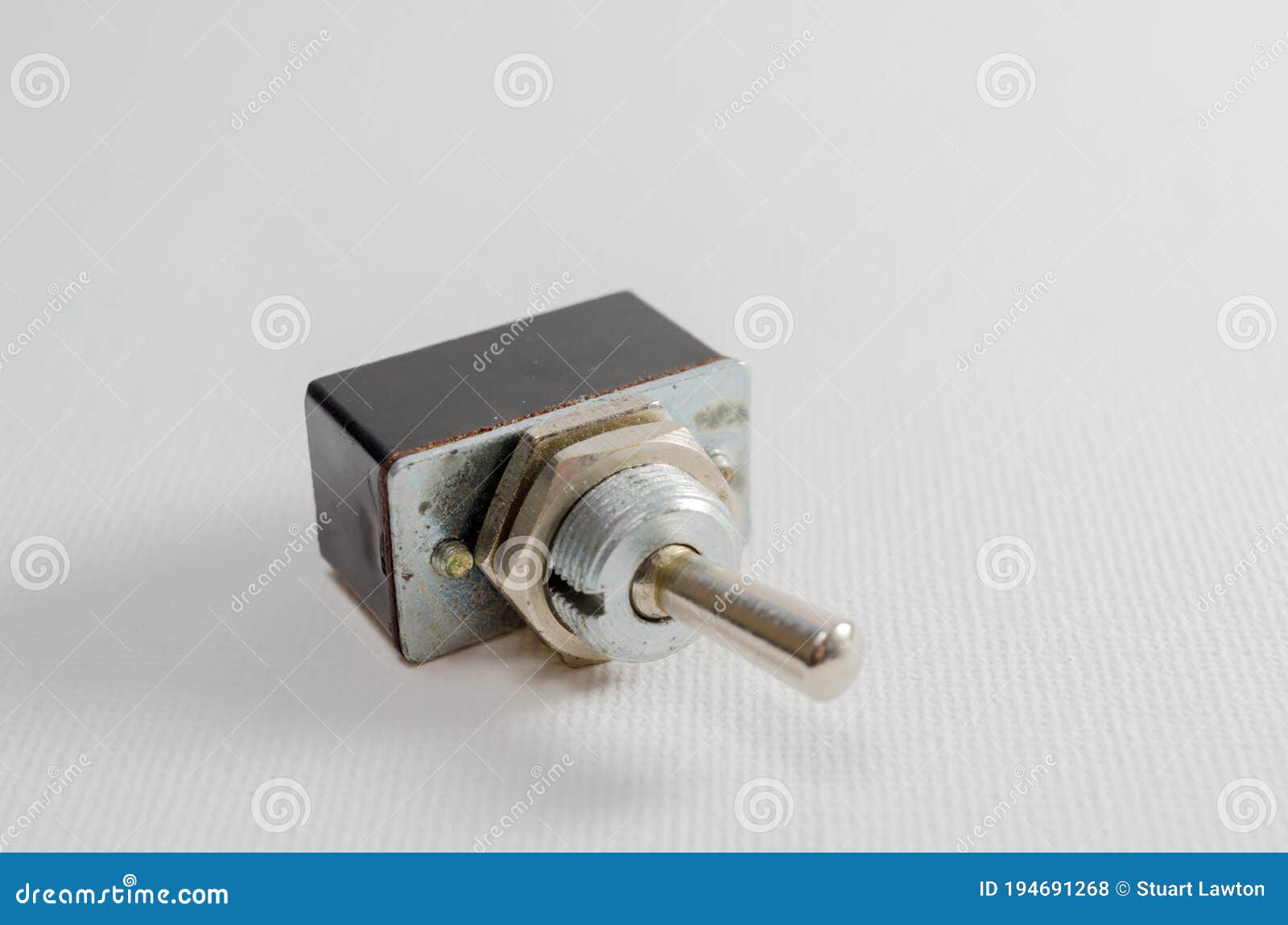A Studio Photograph of an Old Metal Toggle Switch Stock Photo - Image ...