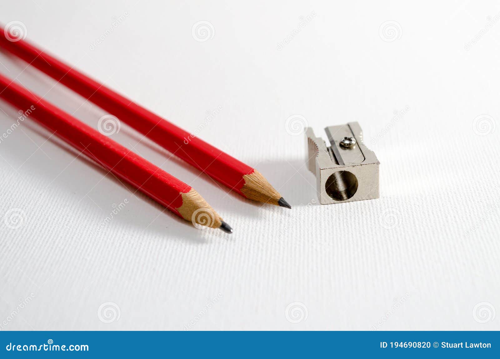 A Studio Photograph of Two Pencils and a Pencil Sharpener Stock Photo ...