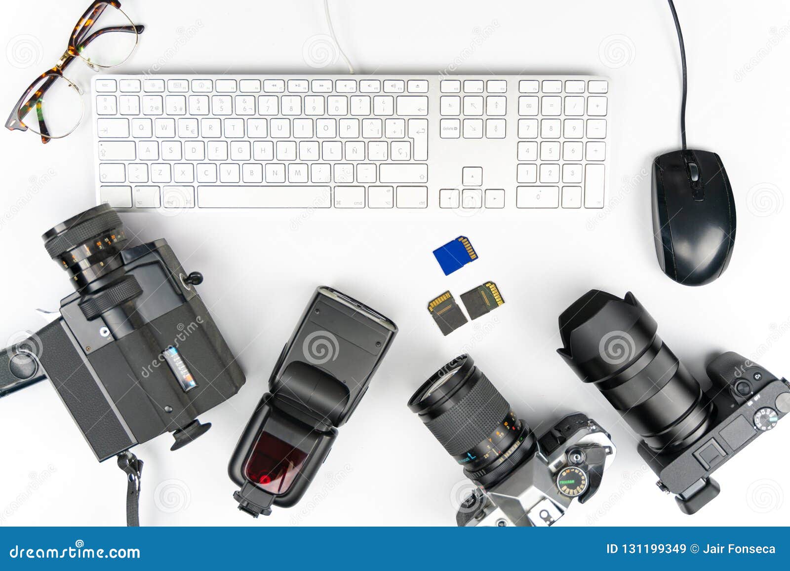 Studio Photography with Computers, Cameras, Flashes and Multiple Lens ...