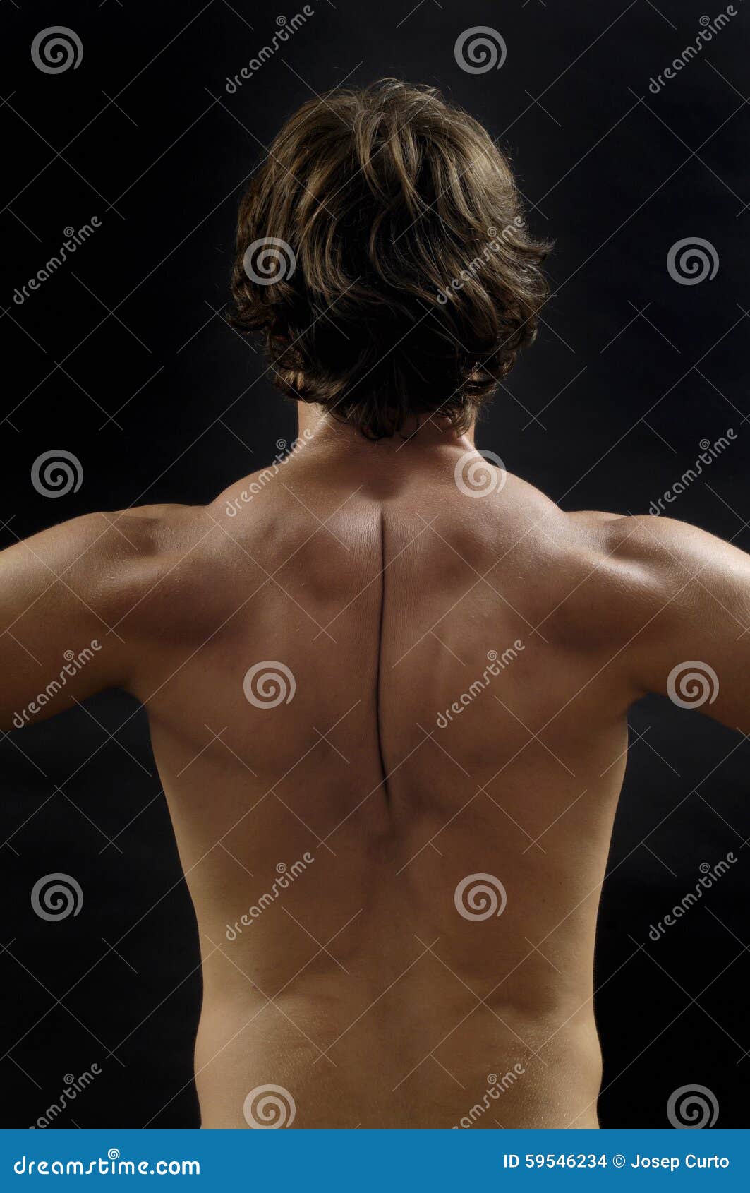 Studio Photography of a Man His Back, Stock Photo - Image of male ...