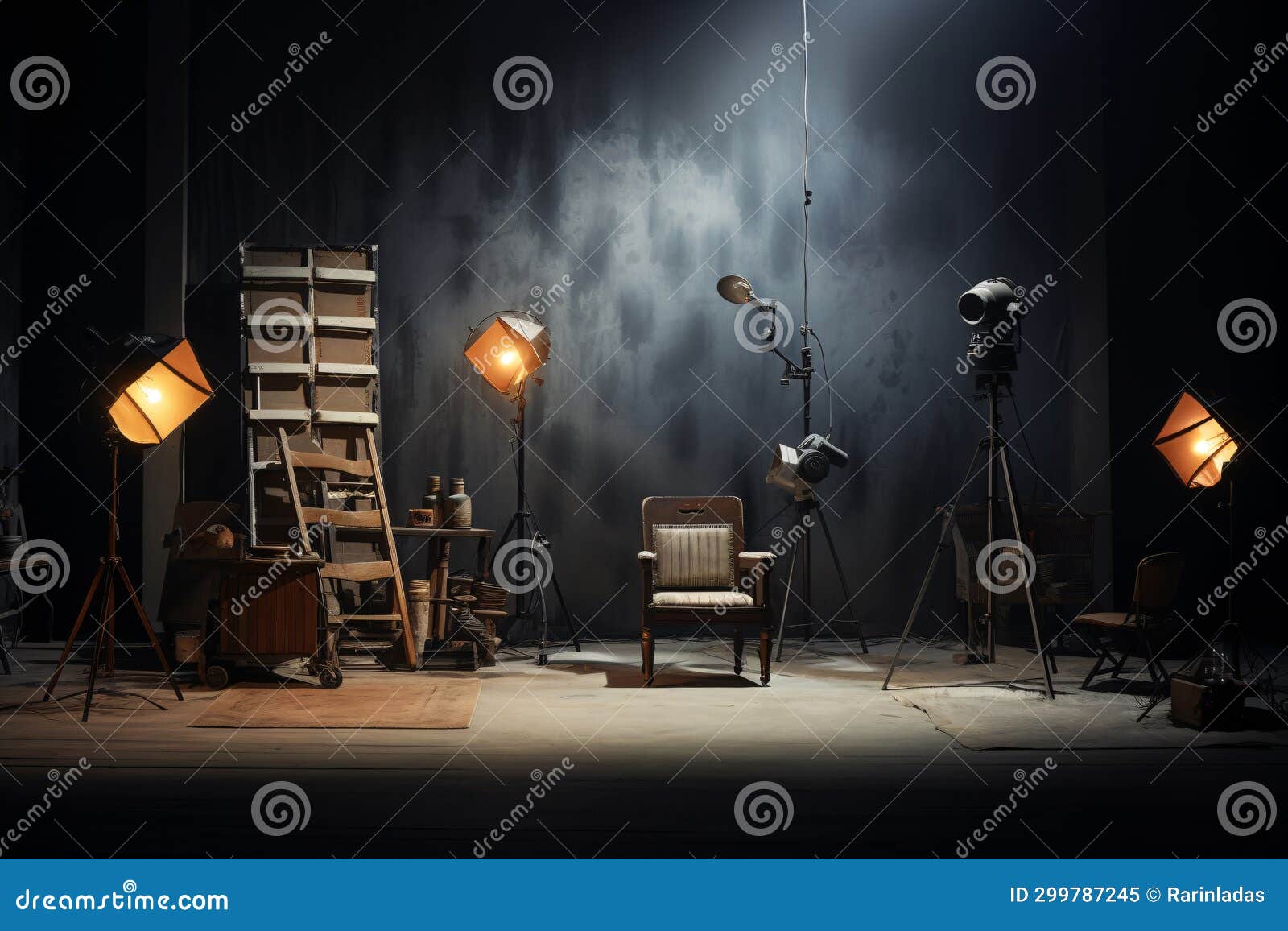 Studio Photography with Spotlight and Studio Light Stock Illustration ...