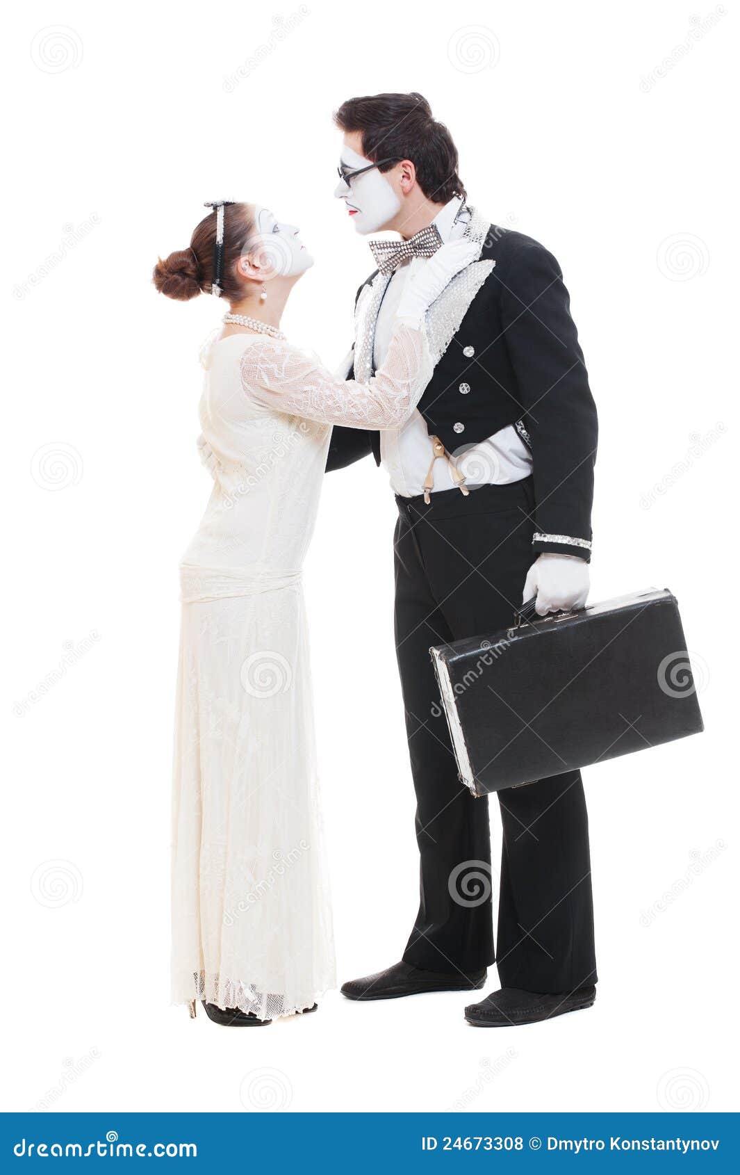 Studio Picture of Two Mimes Stock Photo - Image of isolated, face: 24673308