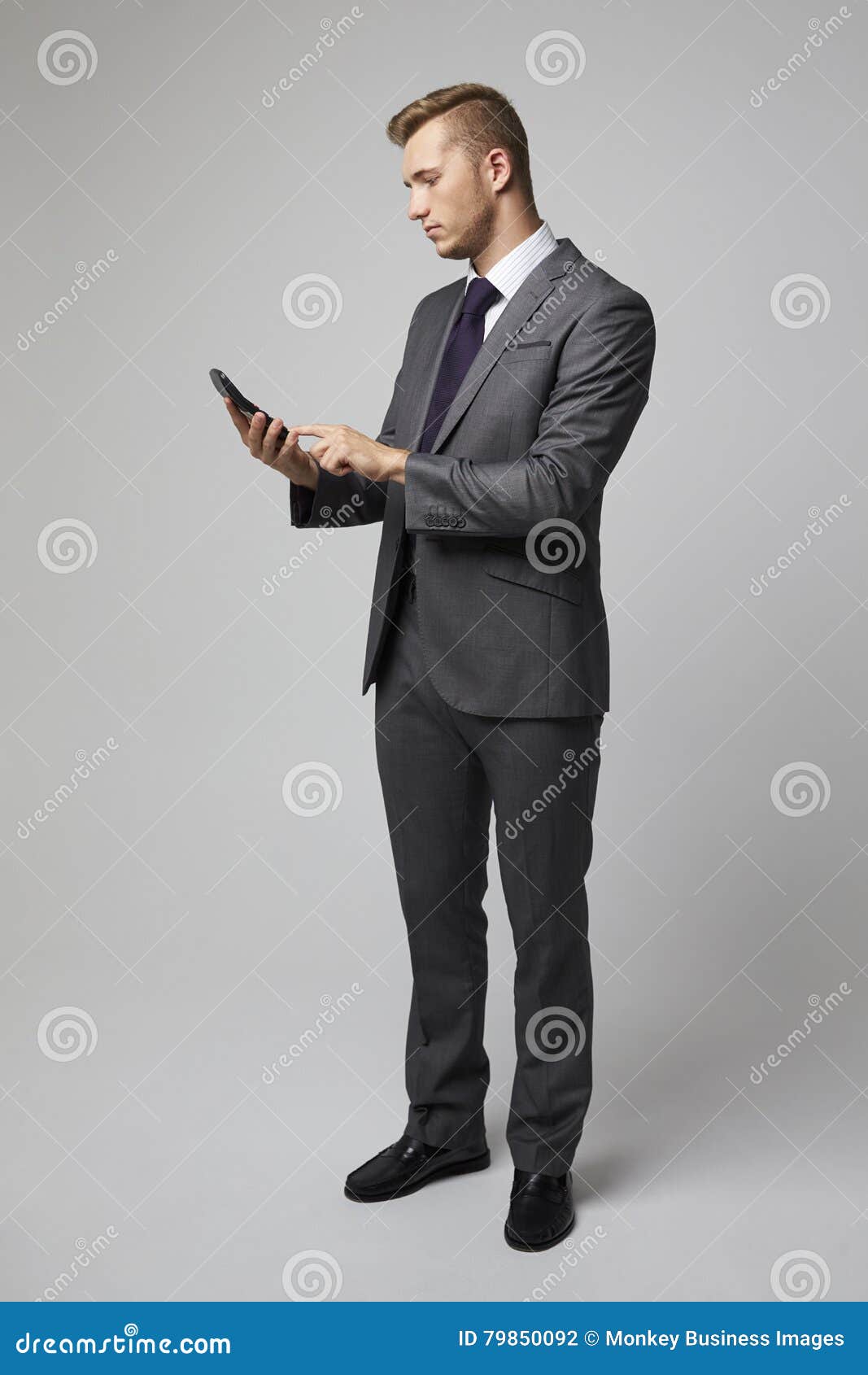 Studio Portrait of Accountant Using Calculator Stock Photo - Image of ...