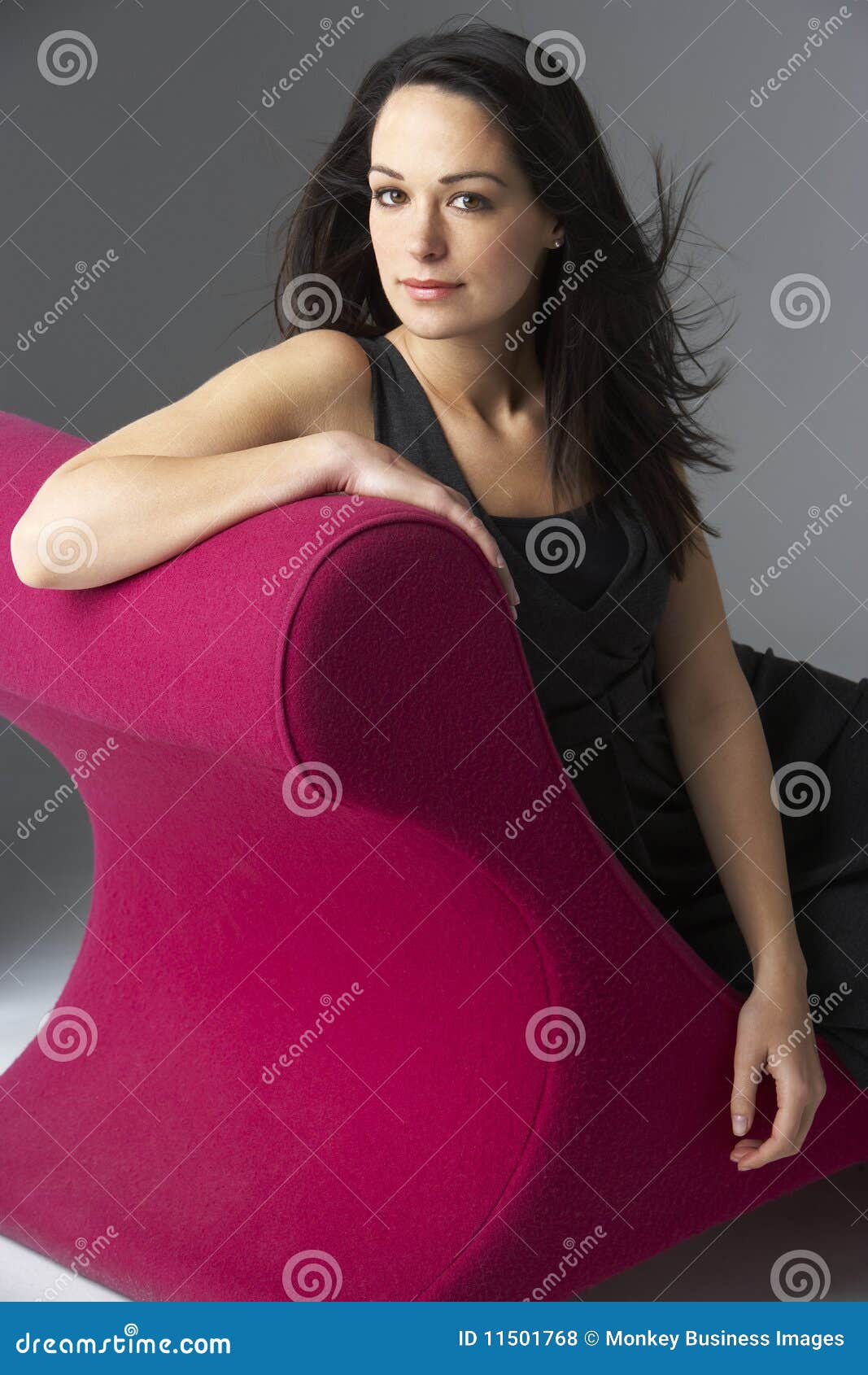 Studio Portrait of Beautiful Woman Stock Photo - Image of happy, person ...