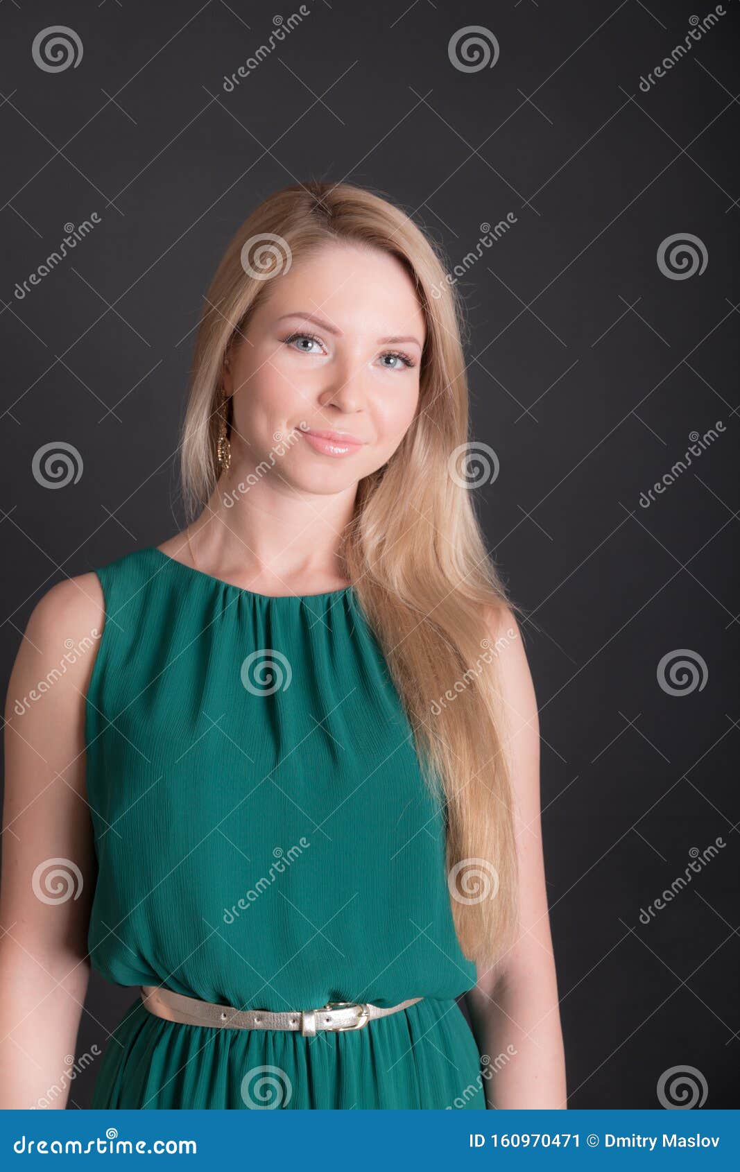 Studio Portrait of the Blonde Stock Image - Image of model, hair: 160970471