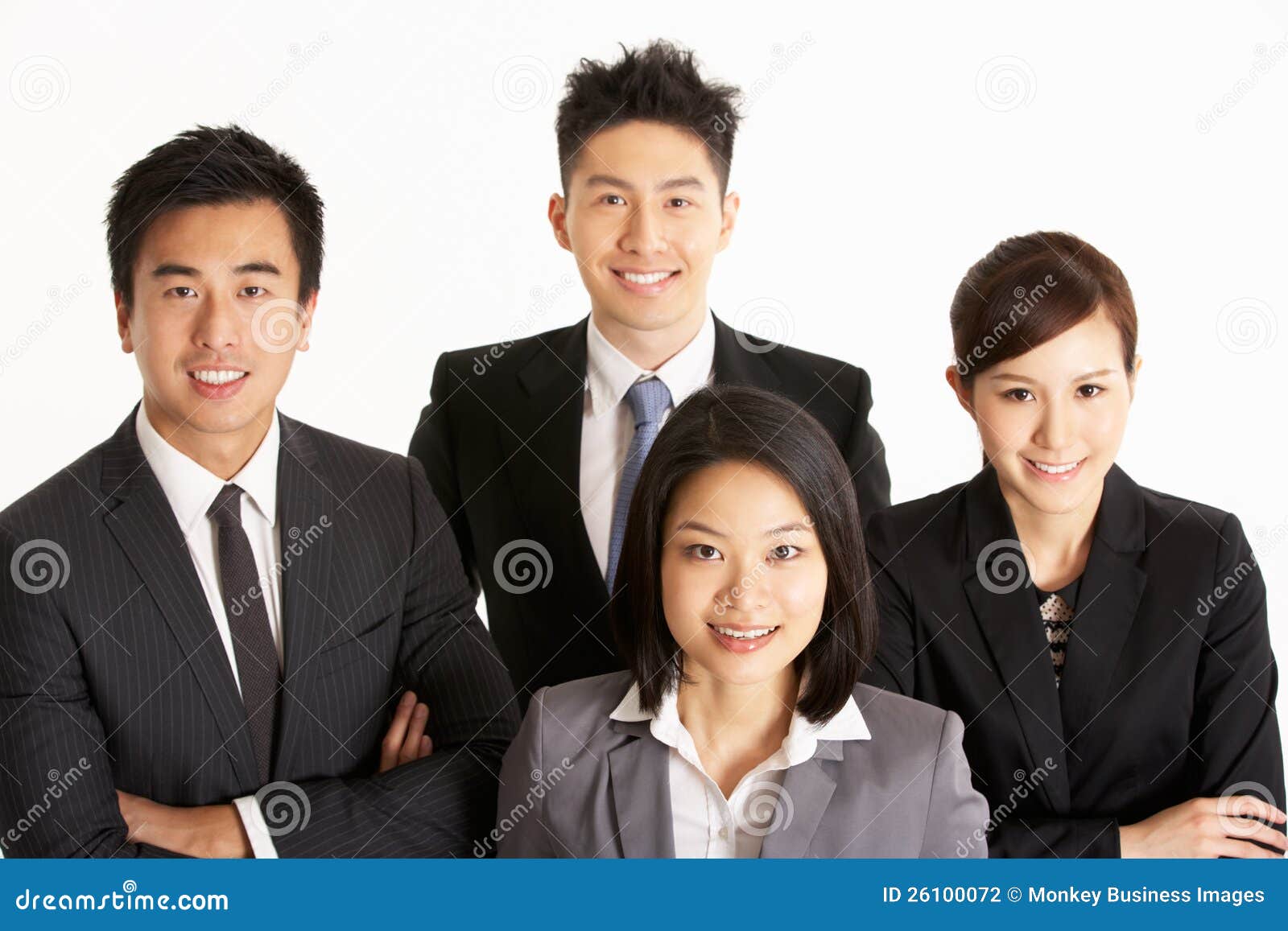 Studio Portrait of Chinese Business Team Stock Photo - Image of asian ...