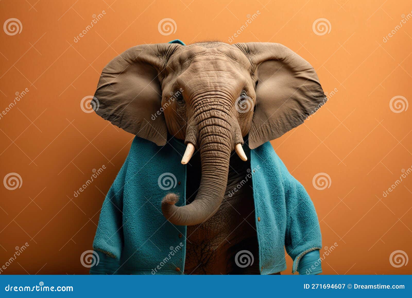 Portrait of a Confident Elephant, Concept of Animal Behavior and Mood ...