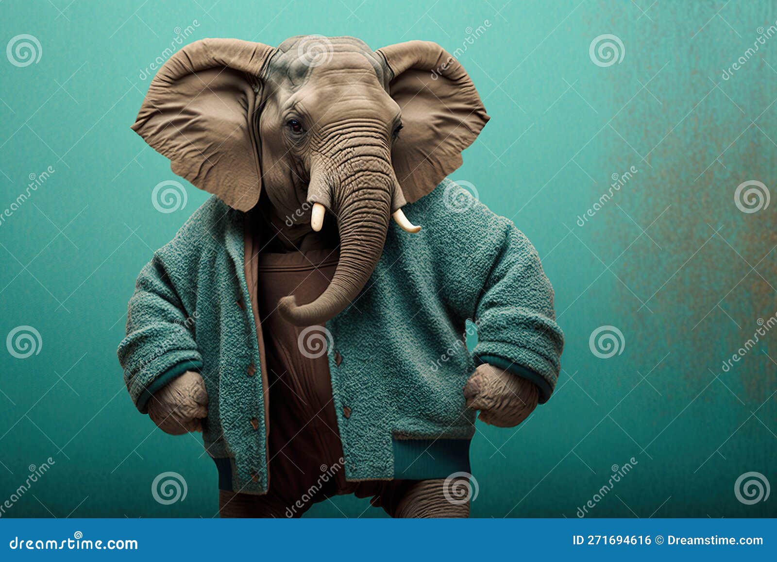 Portrait of a Confident Elephant, Concept of Animal Behavior and Mood ...