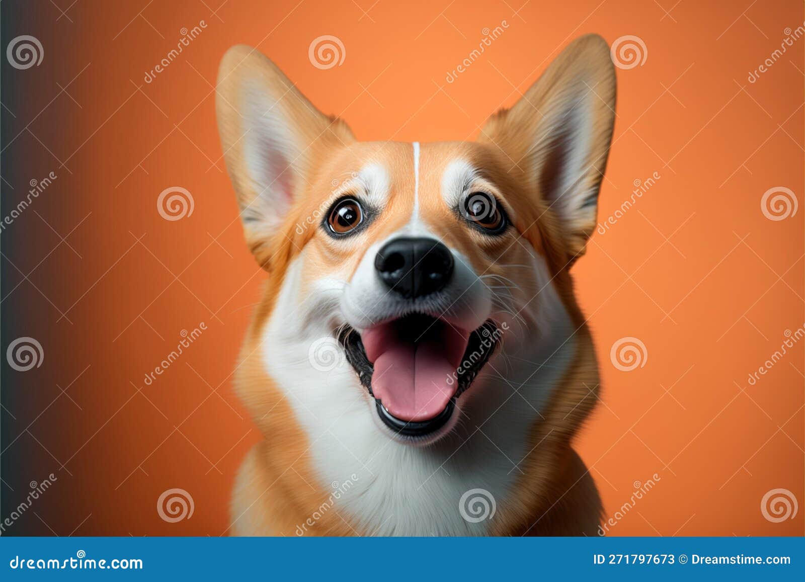 Studio Portrait of a Corgi with a Surprised Face , Created with ...