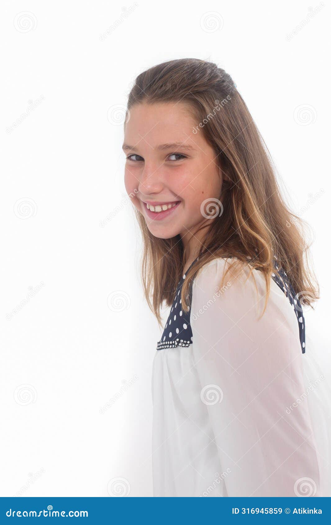 Studio Portrait of a Cheerful Preteen Girl Stock Image - Image of ... Studio Portrait of a Cheerful Preteen Girl Stock Image - Image of ...