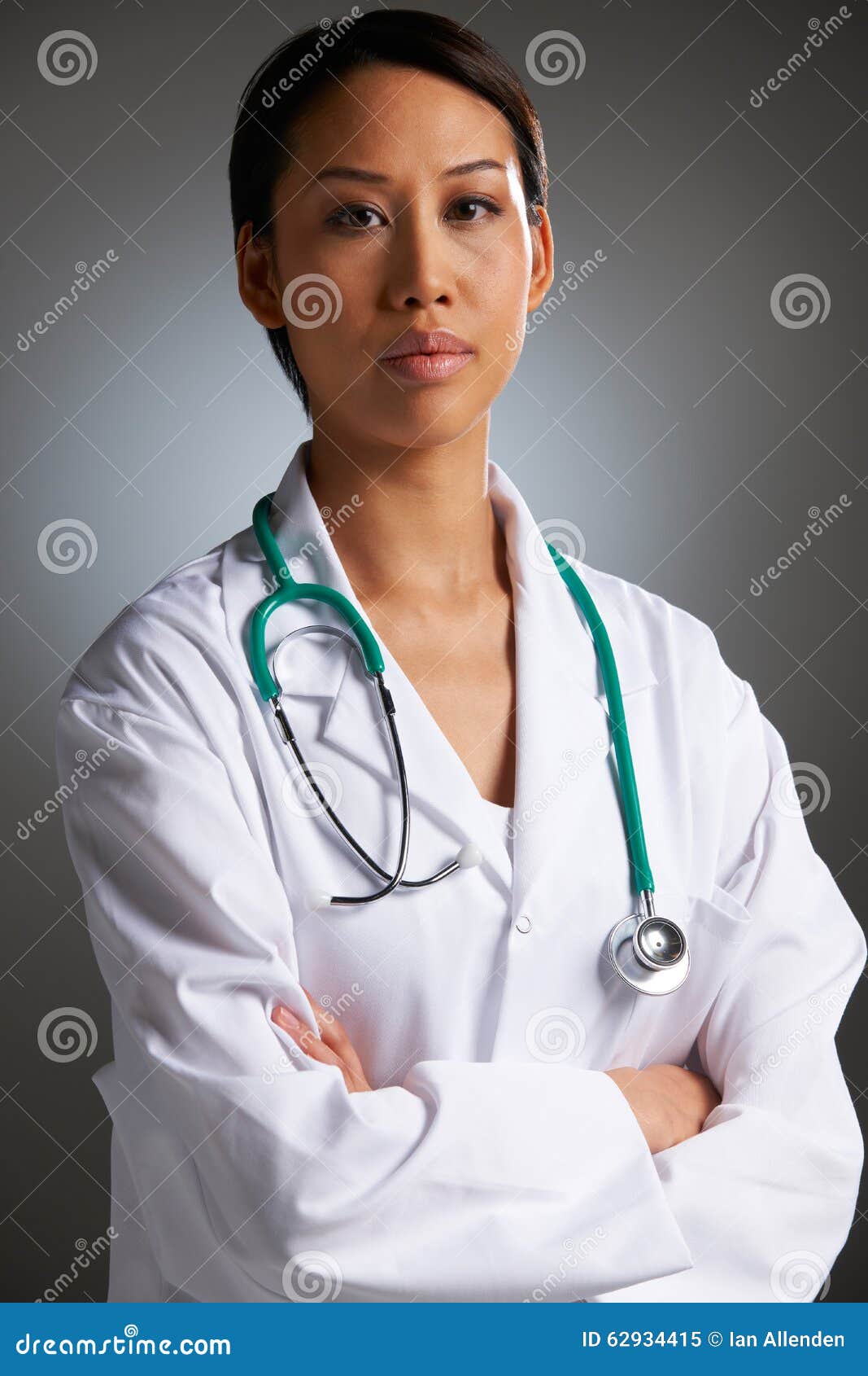 Studio Portrait of Doctor with Stethescope Stock Image - Image of mixed ...