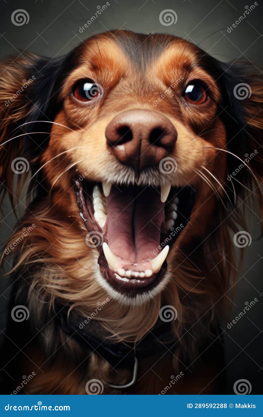 Studio Portrait of a Dog with a Surprised Face Stock Illustration ...