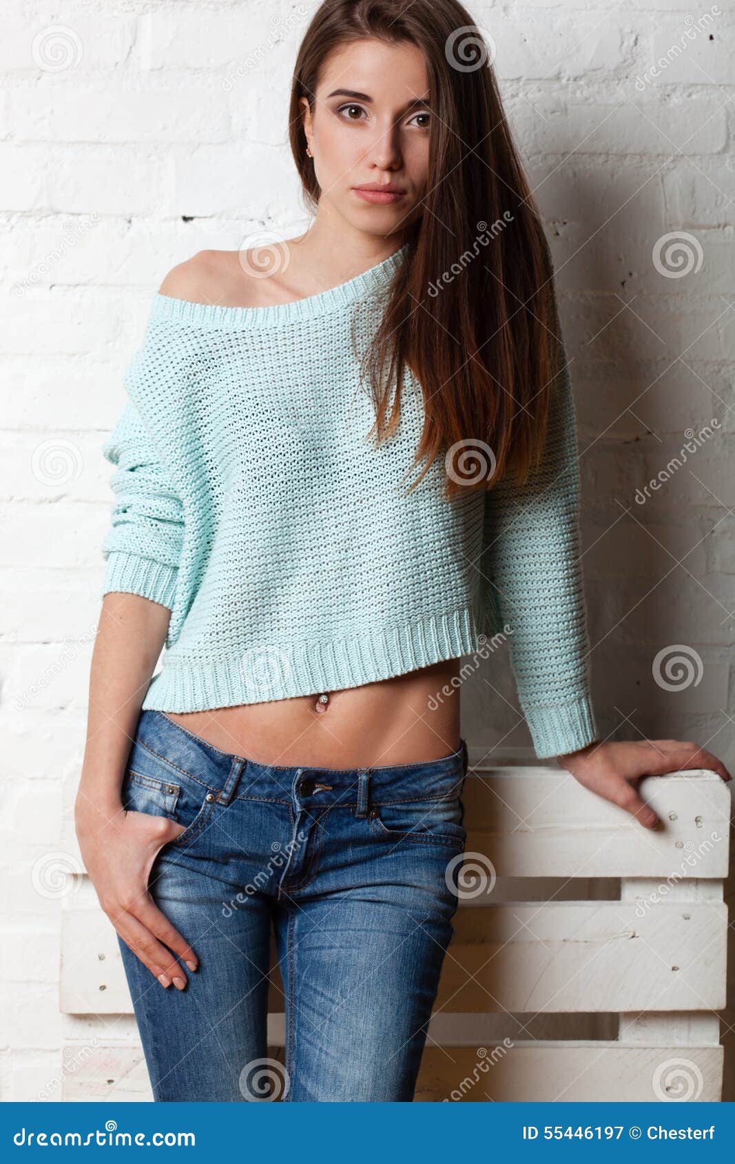 Studio Portrait of Fashion Model Stock Image - Image of fashion ...