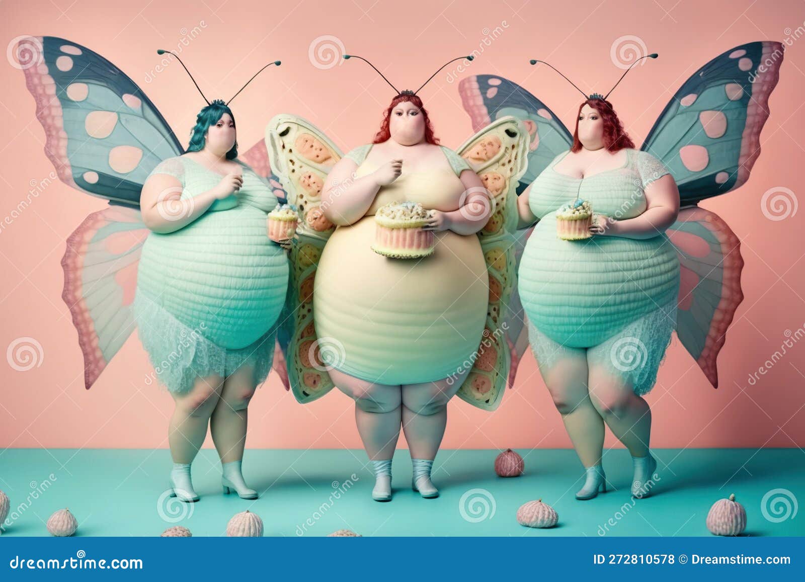 Studio Portrait of Fat Dragonflies Created with Generative AI Technology Stock Illustration ...