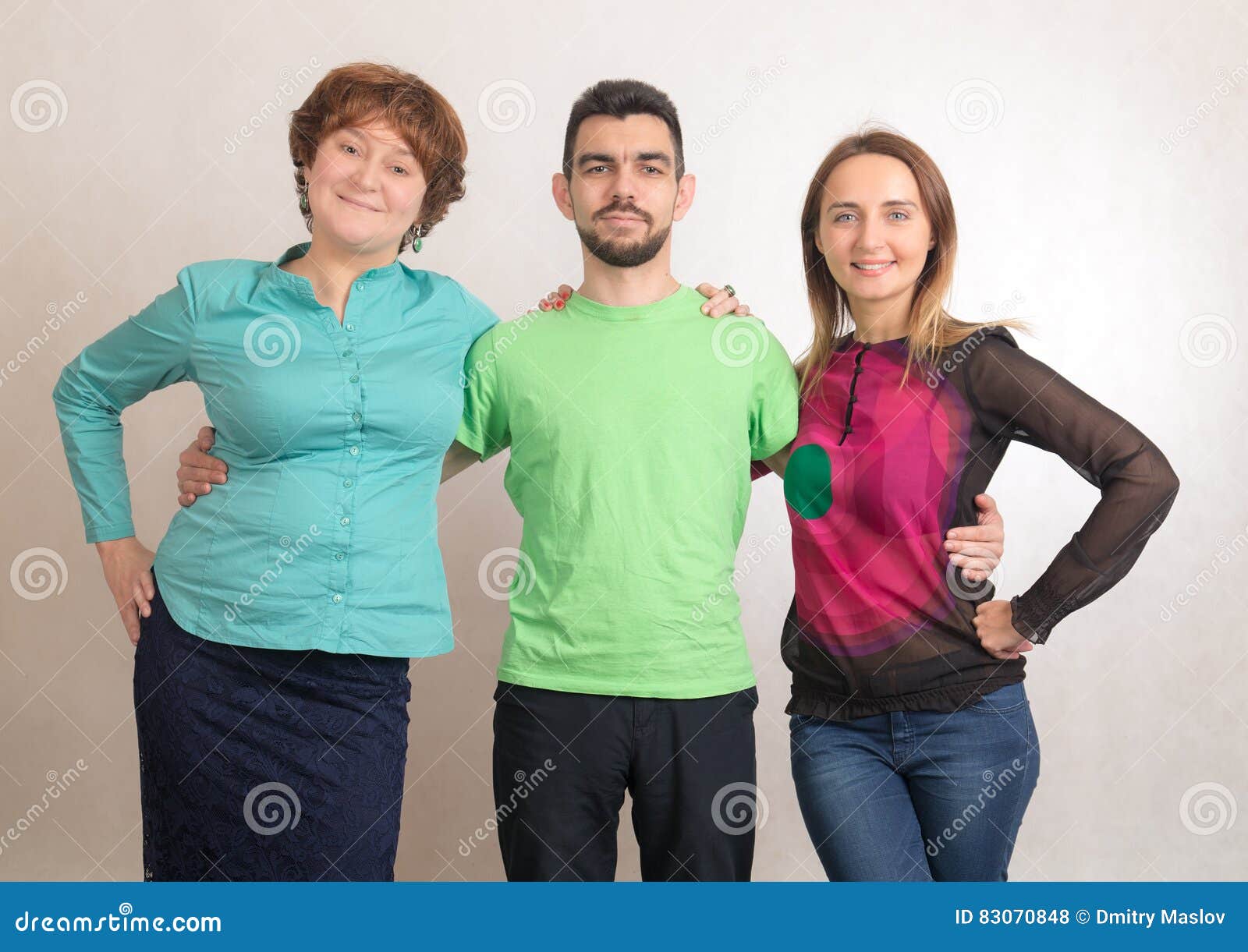 Studio portrait of friends stock photo. Image of white - 83070848