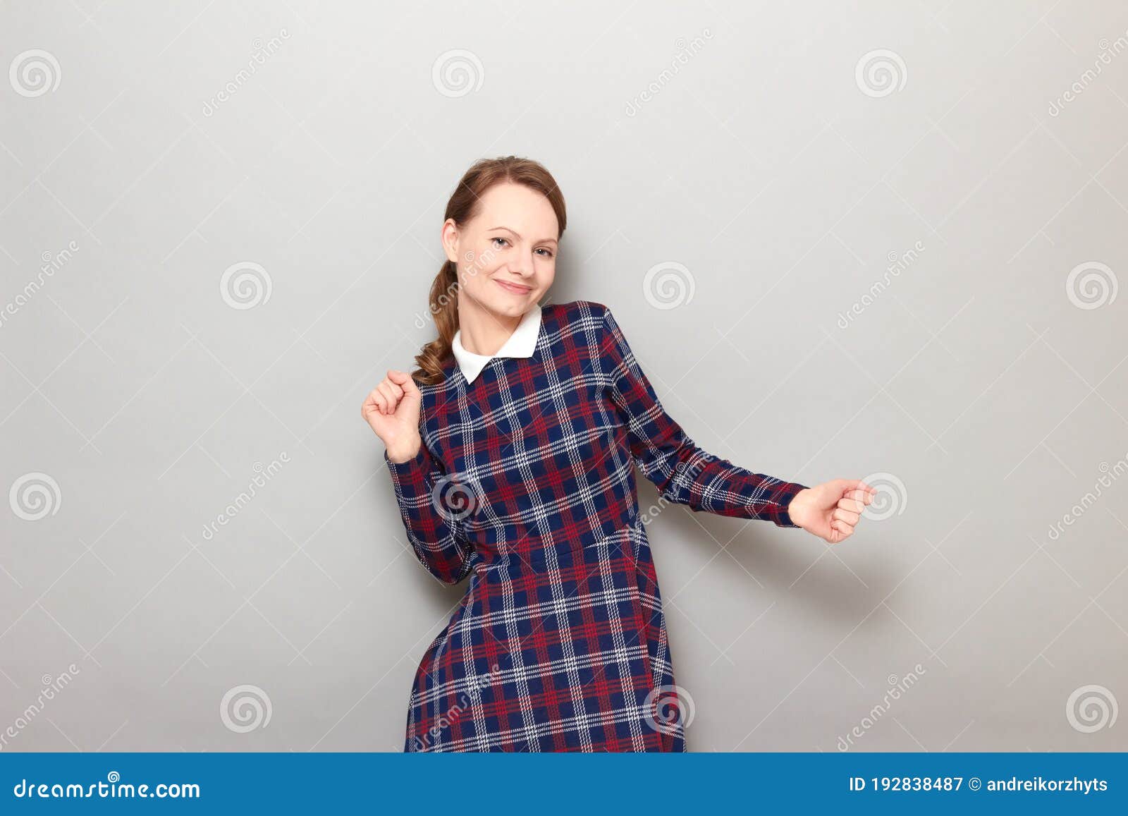 Portrait Of Happy Carefree Joyful Girl Dancing And Smiling Stock Image