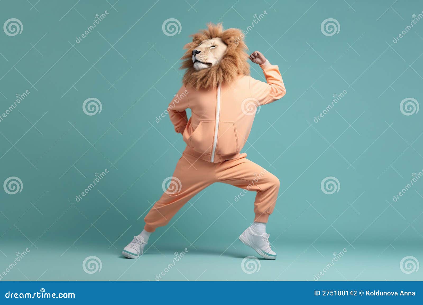 A Lion Dressed in Sportswear Being Active, Created with Generative AI ...