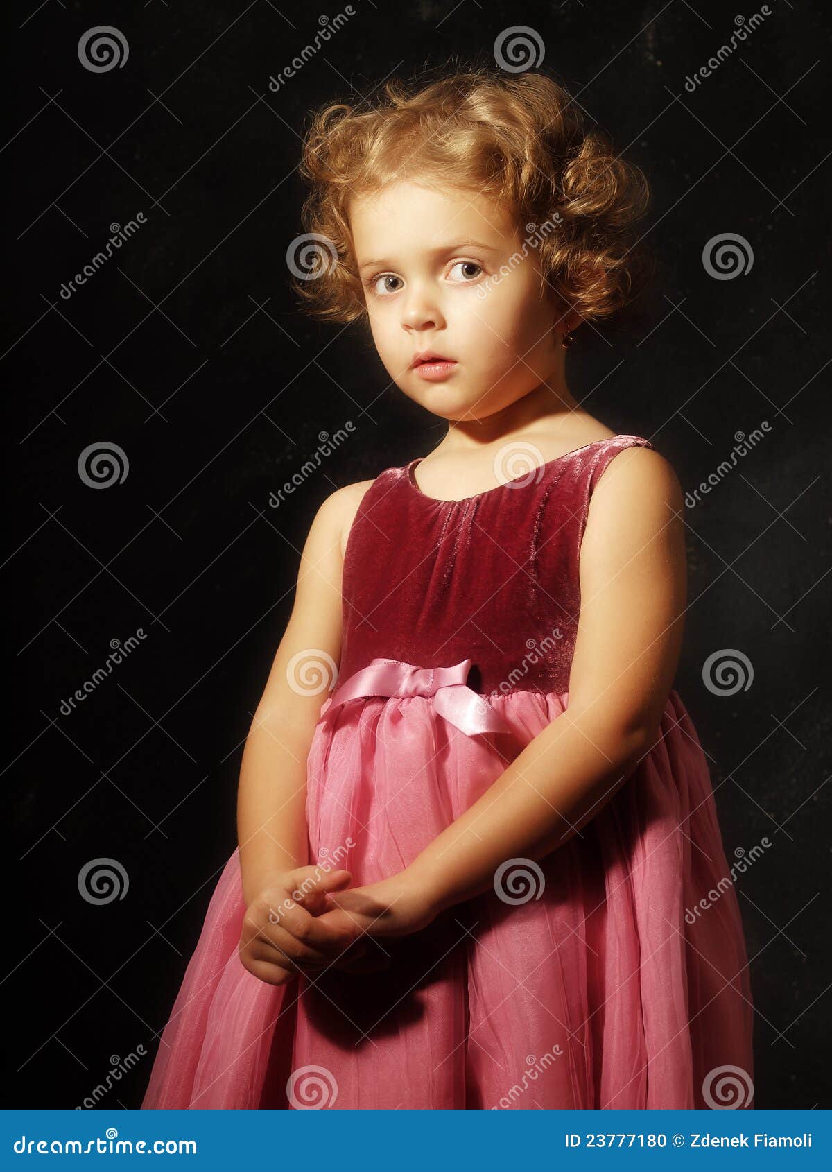 Studio Portrait Little Girl Stock Photo - Image of dress, baby: 23777180