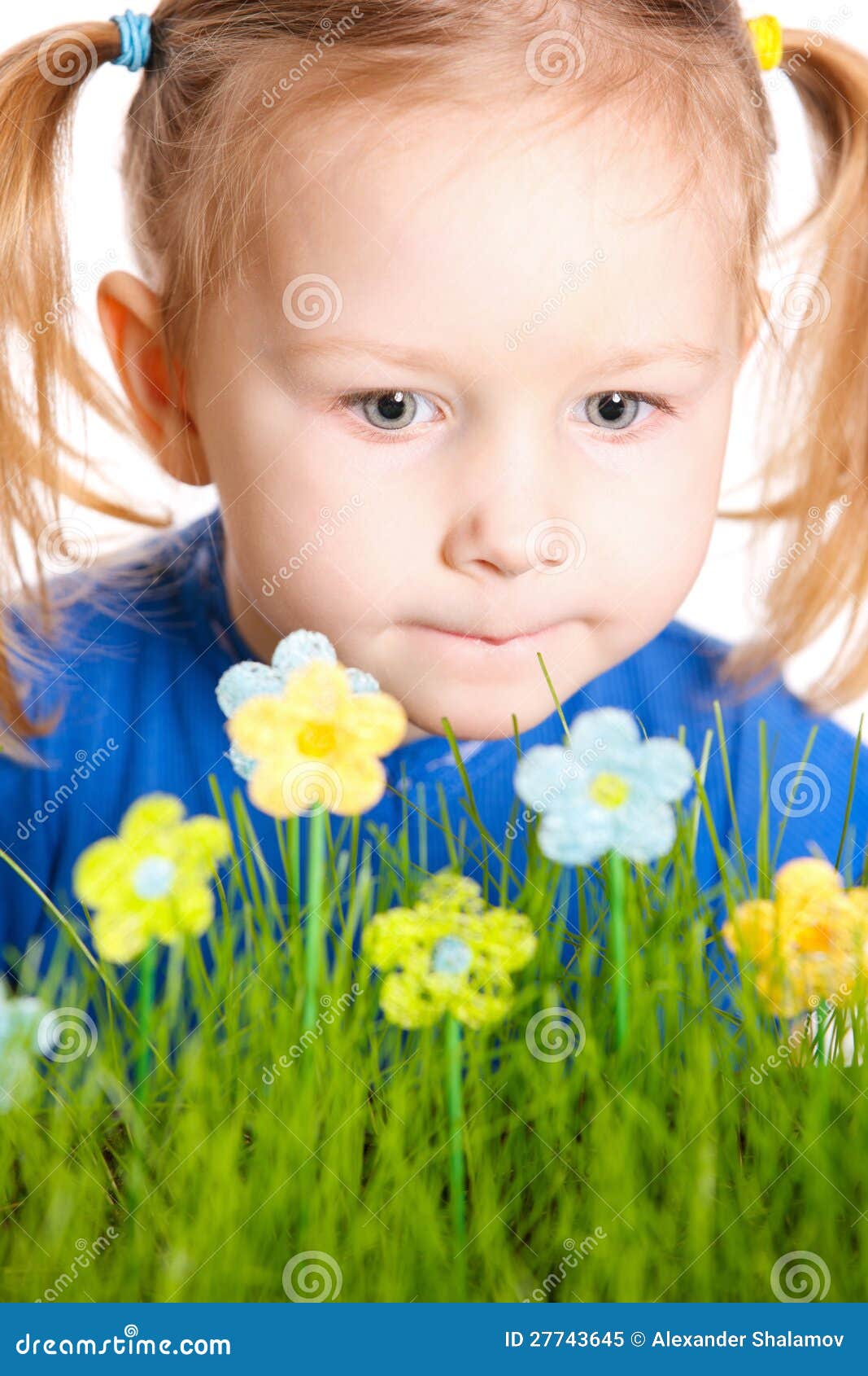 Studio Portrait of a Little Girl Stock Image - Image of child, people ...