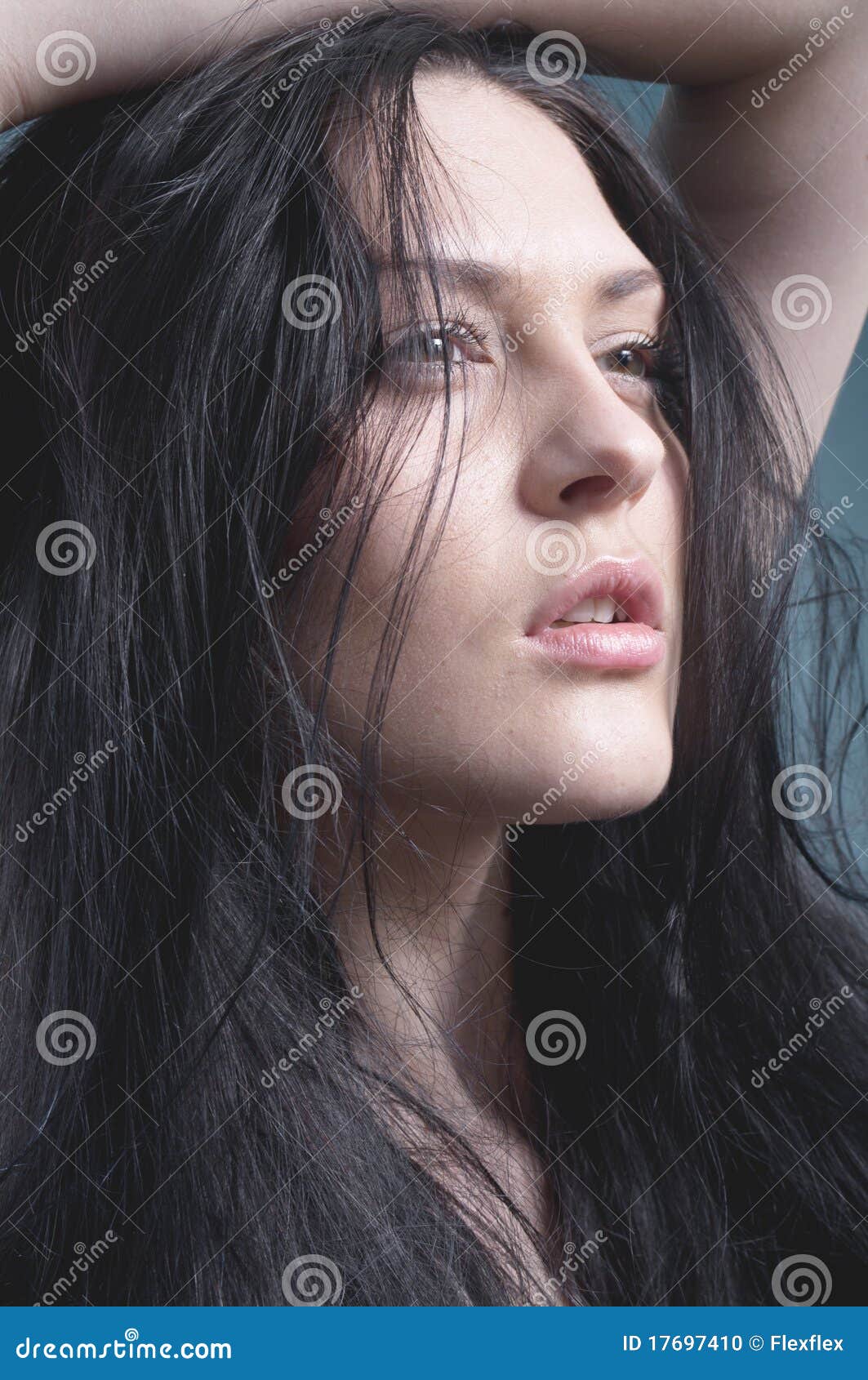 Studio Portrait of Model. Natural Skin Stock Photo - Image of soft ...