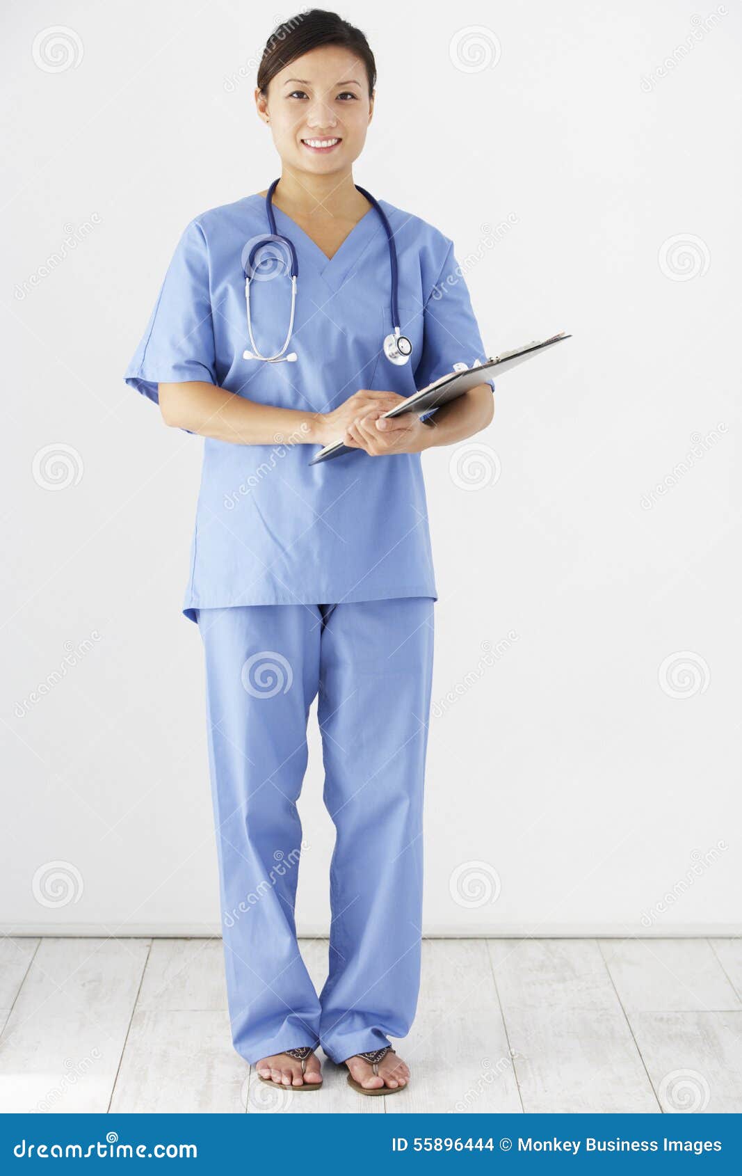 Studio Portrait of Nurse Against White Background Stock Photo - Image ...