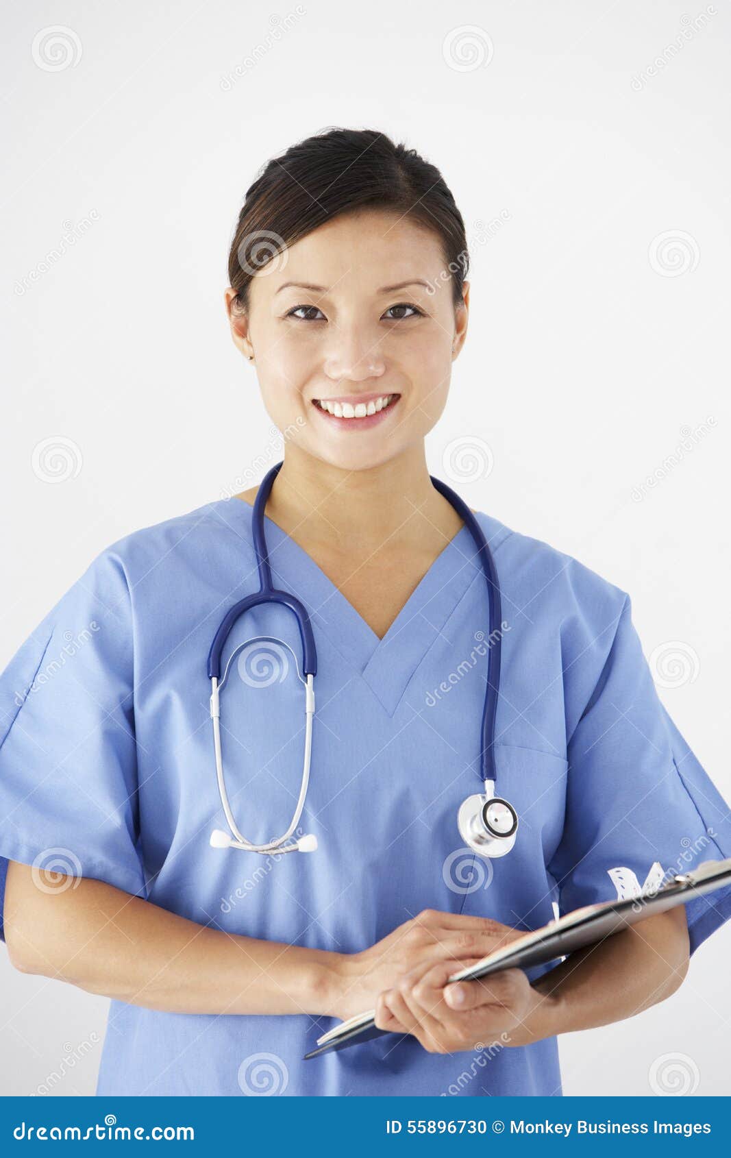 Studio Portrait of Nurse Against White Background Stock Photo - Image ...