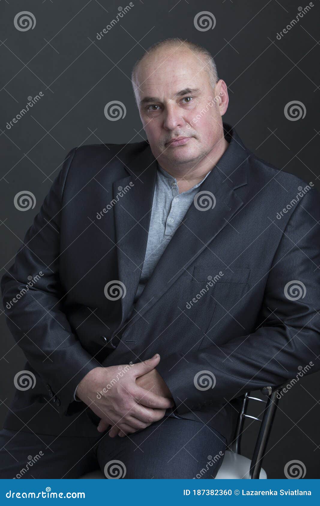 Studio Portrait of an Ordinary Middle-aged Man Stock Photo - Image of ...