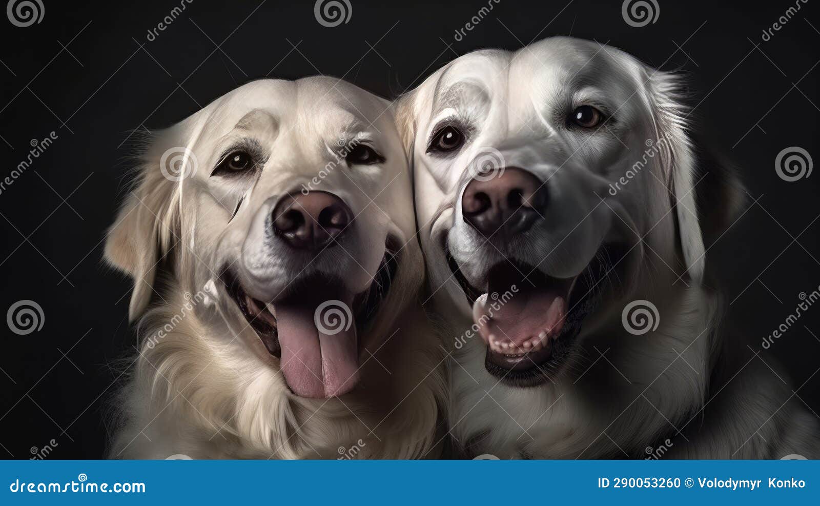 Studio Portrait of Positive Overjoyed Young Dogs Smiling and Hugging ...