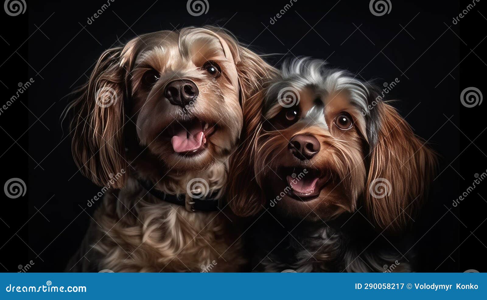 Studio Portrait of Positive Overjoyed Young Dogs Smiling and Hugging ...