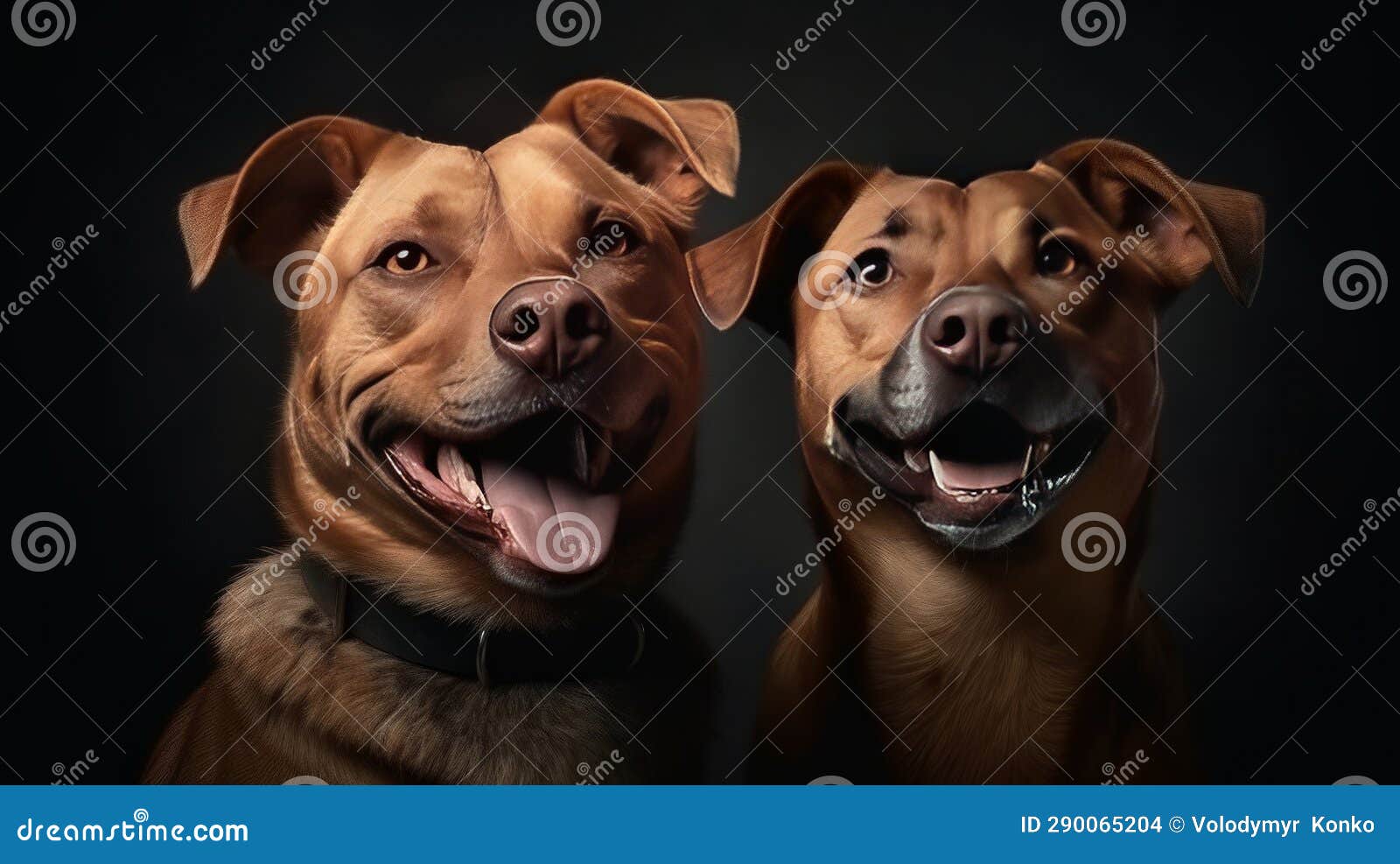 Studio Portrait of Positive Overjoyed Young Dogs Smiling and Hugging ...