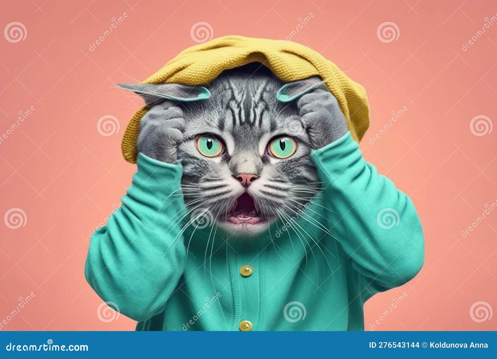 Studio Portrait of a Sad Cat , Created with Generative AI Technology ...