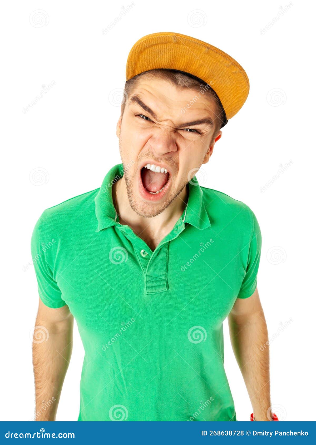 Studio Portrait of Screaming Young Guy in Studio Stock Photo - Image of ...