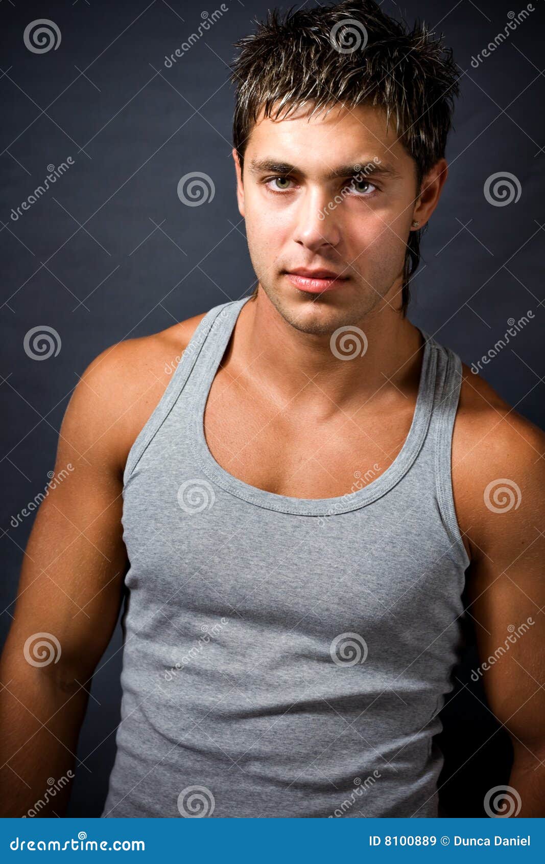 Studio Portrait of Muscular Man Stock Image - Image of masculine ...