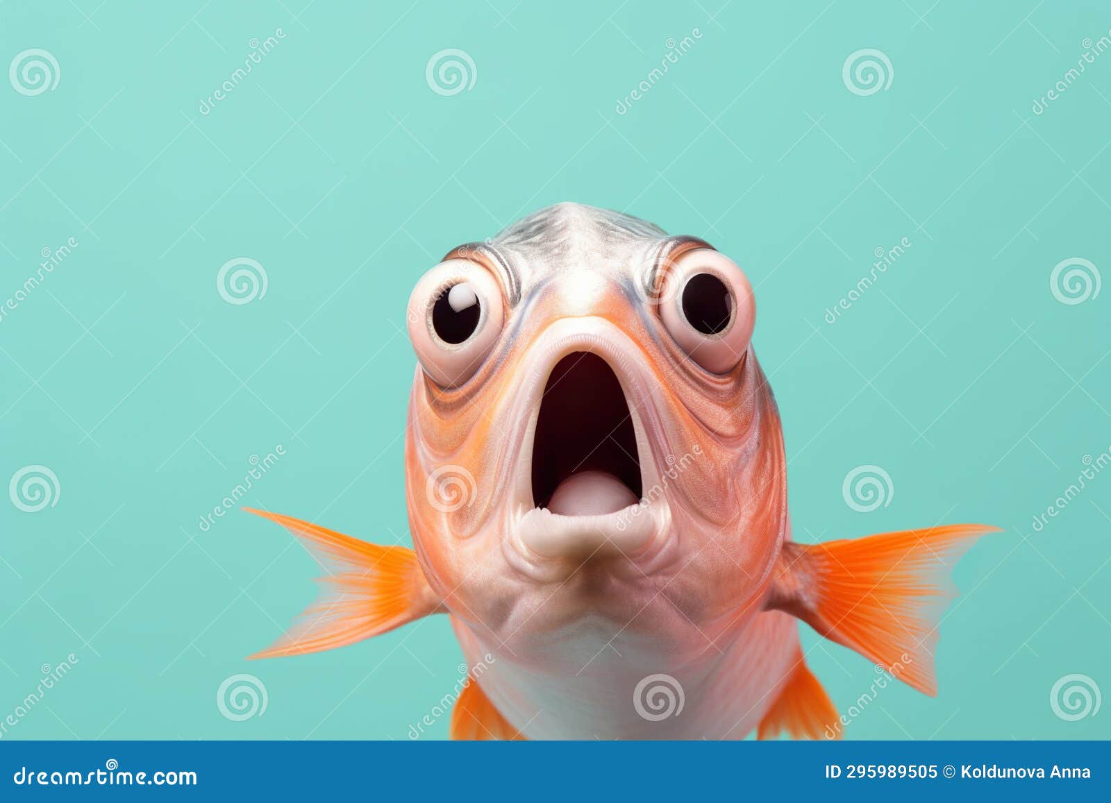 Studio Portrait of Shocked Fish with Surprised Eyes Stock Illustration ...