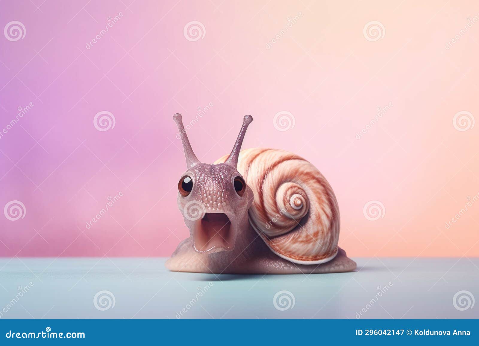 Portrait of Shocked Snail with Surprised Eyes, Stock Illustration ...
