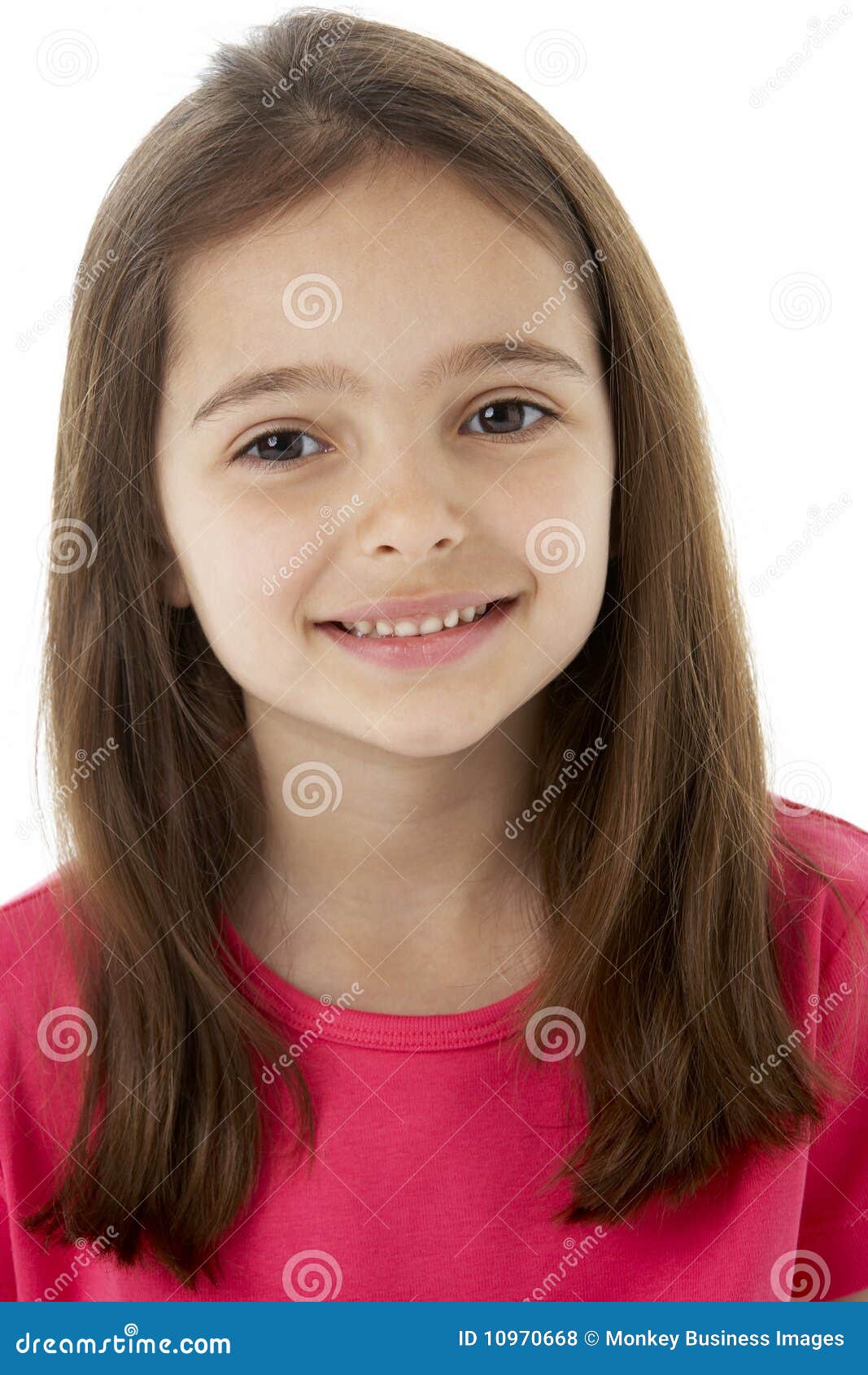 Studio Portrait of Smiling Girl Stock Photo - Image of cute, fresh ...