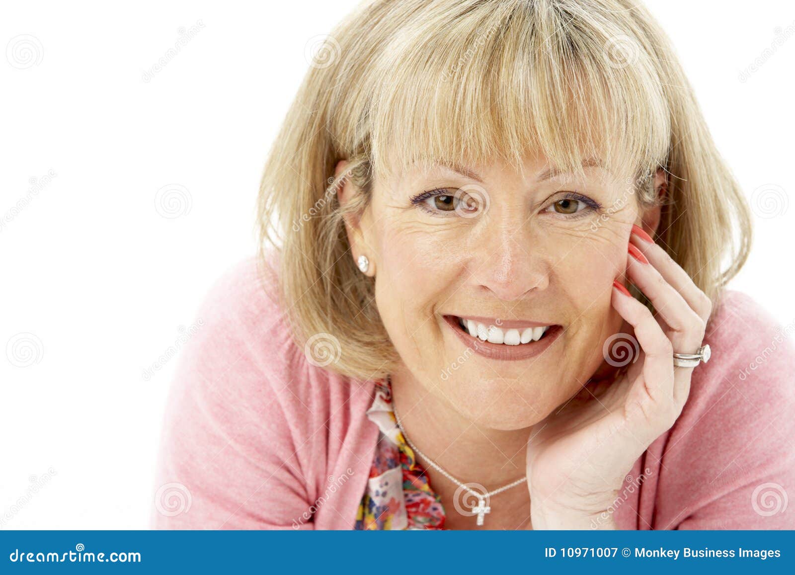 Studio Portrait of Smiling Mother Stock Image - Image of pretty, studio ...