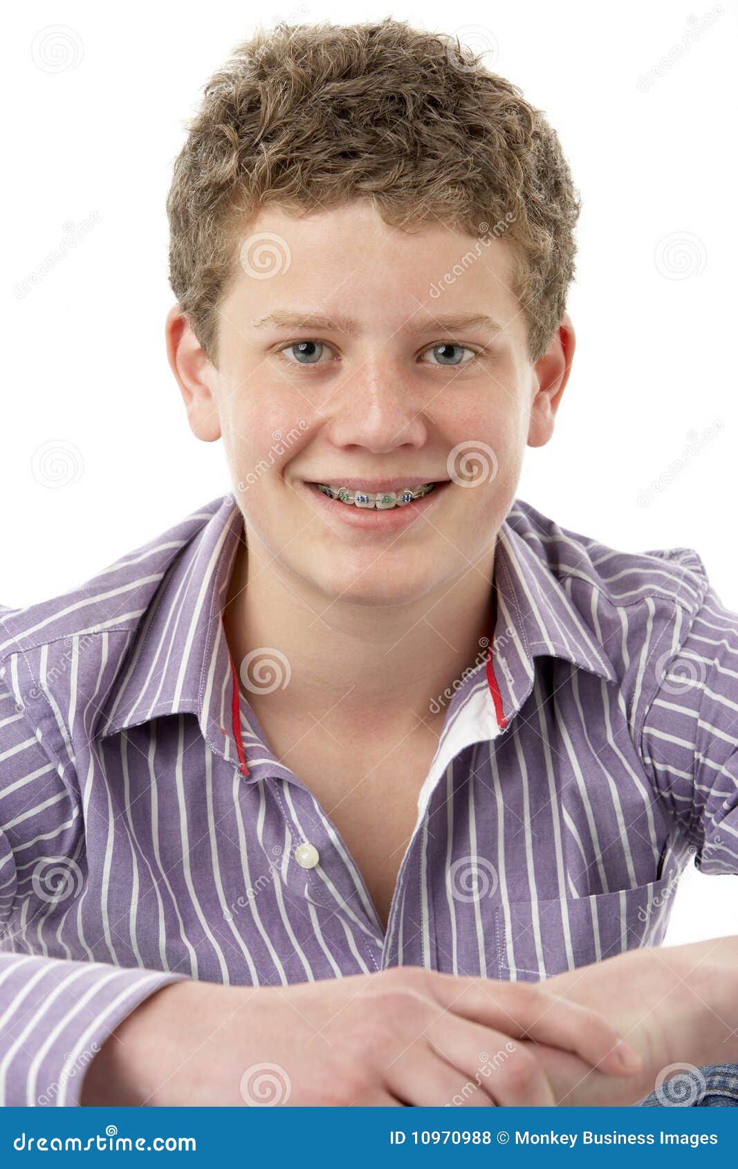 Studio Portrait of Smiling Teenage Boy Stock Photo - Image of smiling ...
