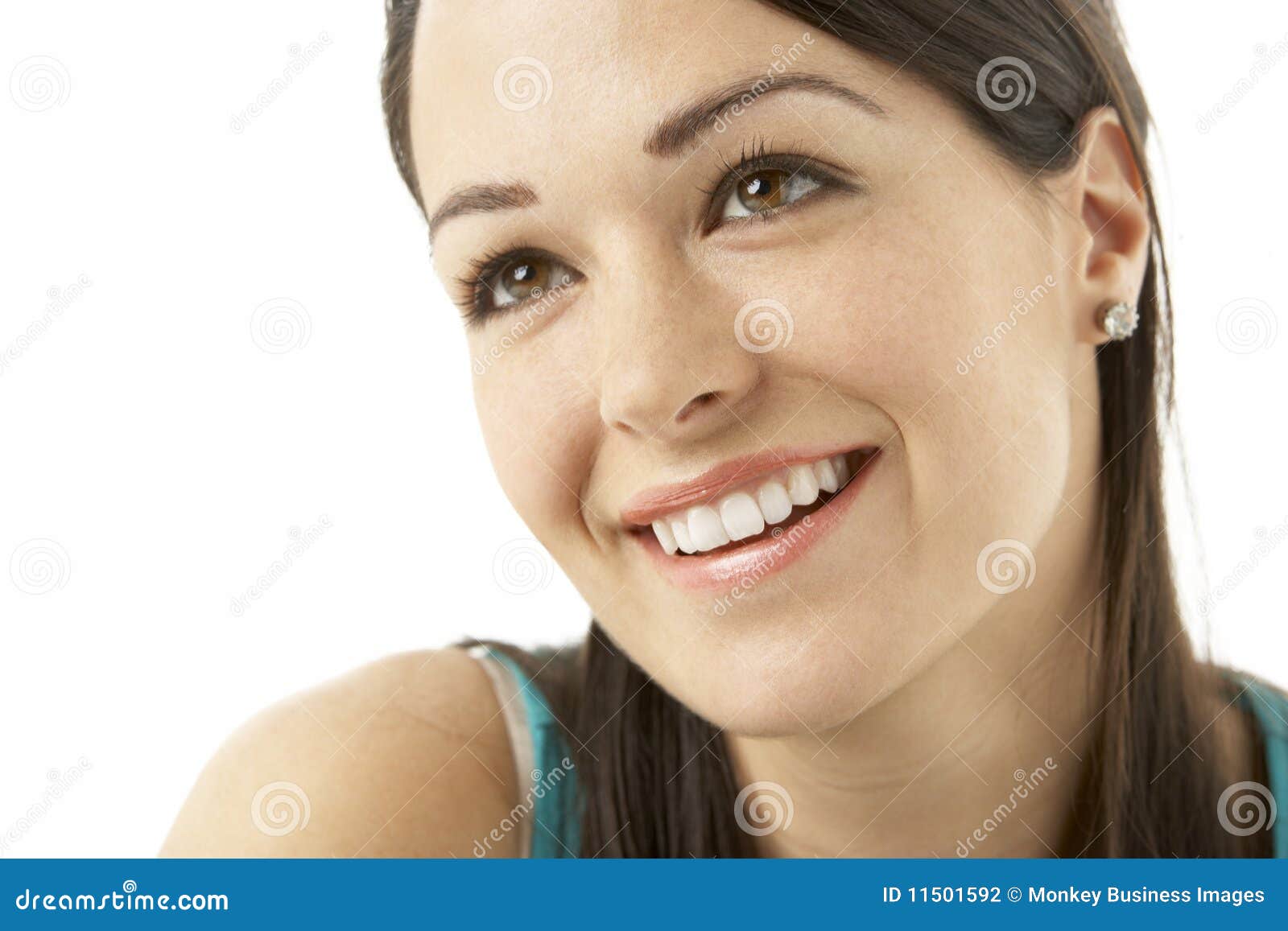 Studio Portrait of Smiling Woman Stock Photo - Image of portrait ...