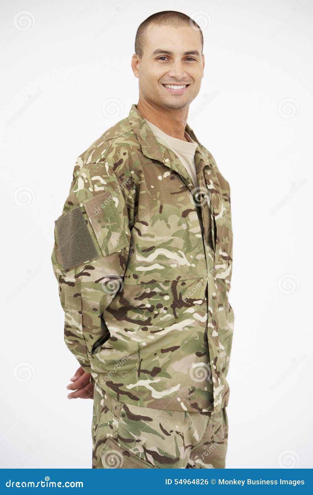Studio Portrait of Soldier Wearing Uniform Stock Photo - Image of ...