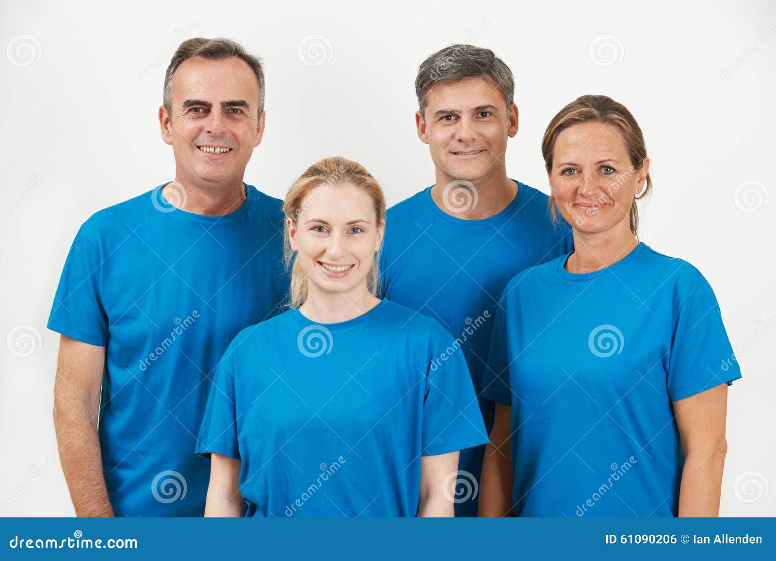 Studio Portrait of Staff Wearing Uniform Against White Backgroun Stock ...